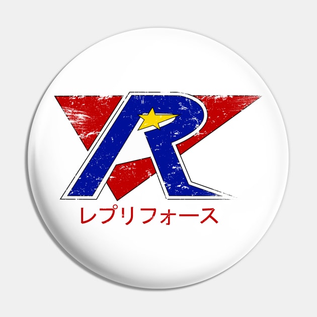 Megaman | Rockman X Repliforce Distressed Kanji - Megaman - Pin | TeePublic