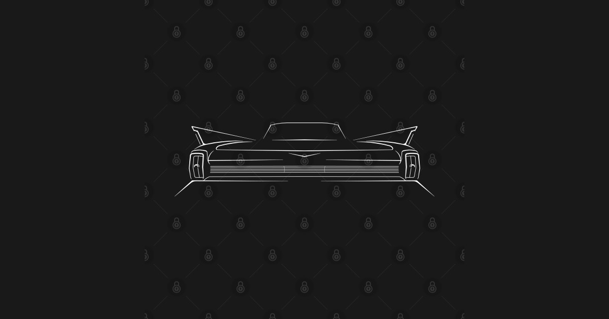1962 Cadillac - rear Stencil, white - Cadillac - T-Shirt | TeePublic
