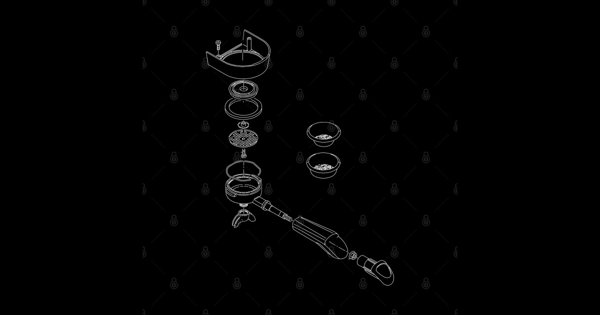 Portafilter Exploded View - Coffee - Sticker | TeePublic