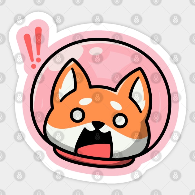 Astronaut doggo shocked - Space Dog - Sticker | TeePublic