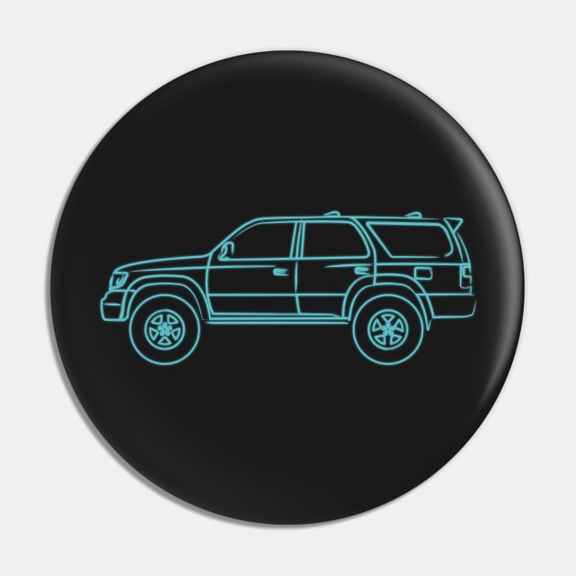 3rd gen 4runner Hilux surf outline teal - Toyota 4runner - Pin | TeePublic