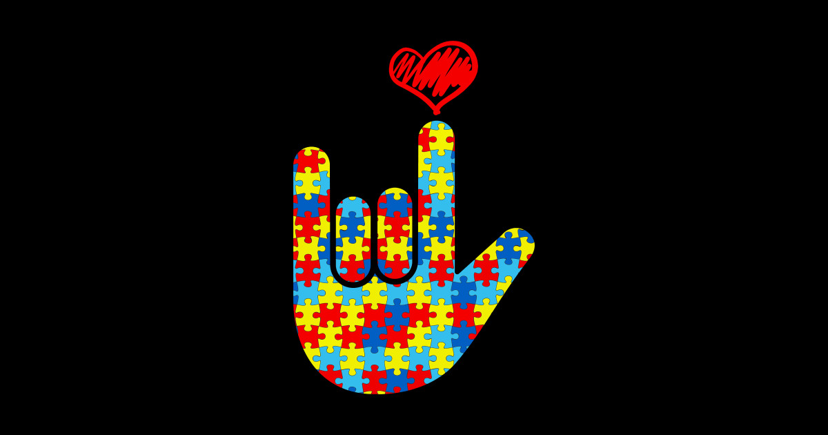Autism Awareness Roll Puzzle Pieces & Hand Rock Autistic - Autism ...