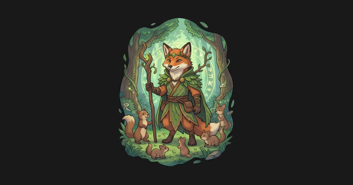 Enchanted Forest Fox Wizard Magic - Fox Wizard - T-Shirt | TeePublic