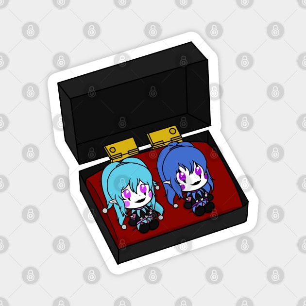 candy pop and candy cane chibi figure - Chibi - Magnet | TeePublic