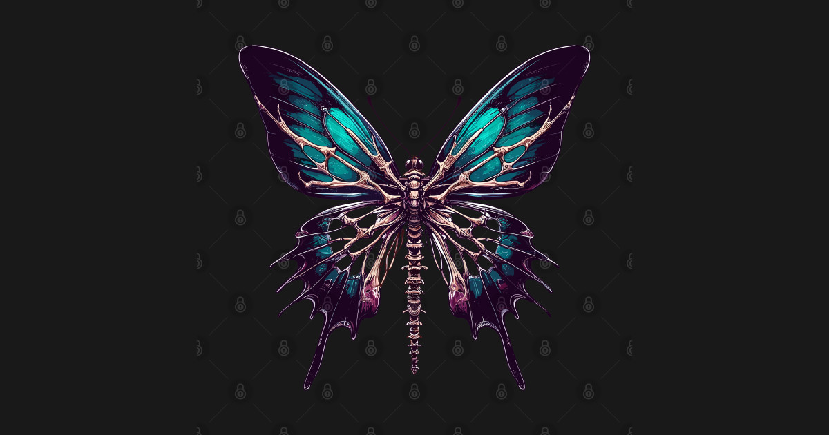 Skeleton Butterfly - Skeleton Butterfly - T-Shirt | TeePublic
