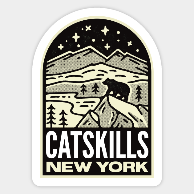 Catskills New York Mountains Vintage - Catskills - Sticker | TeePublic