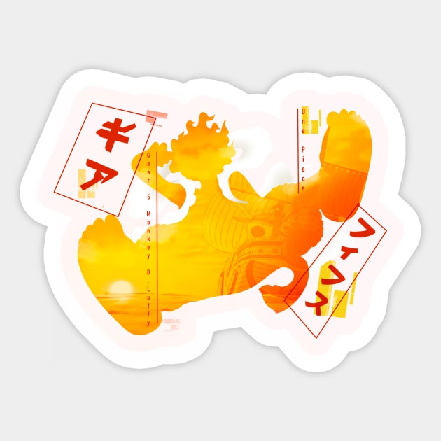 Gear 5 Luffy Negative Space - One Piece Anime - Sticker | TeePublic