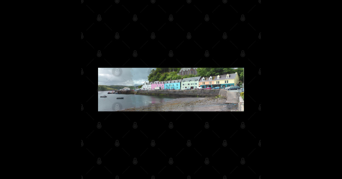 Portree Harbour View - Portsee Harbour - Sticker | TeePublic