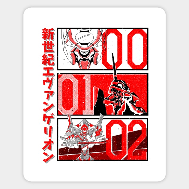 Vintage EVAs - Neon Genesis Evangelion - Sticker | TeePublic