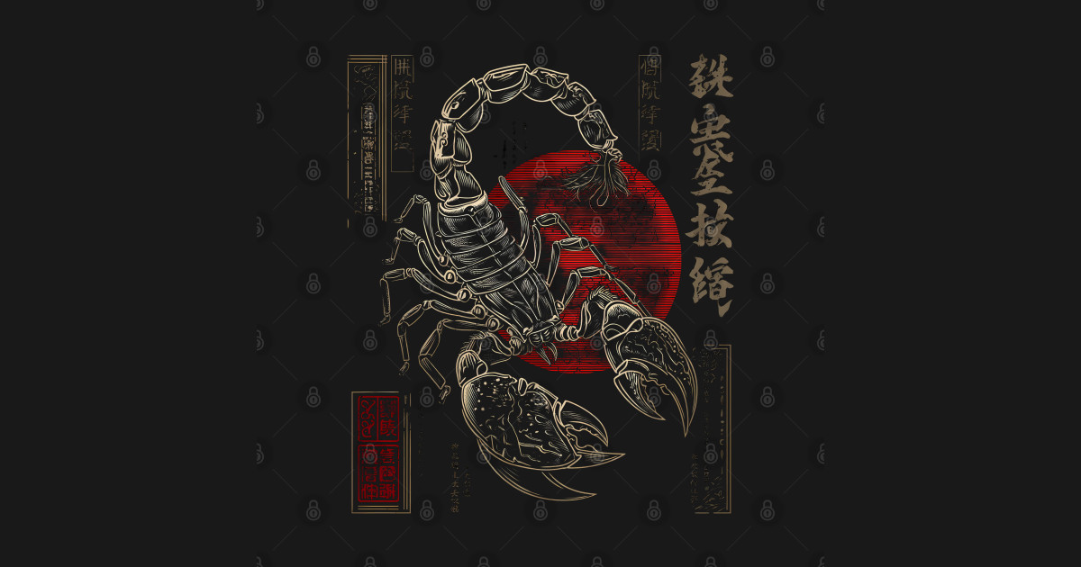 Celestial Scorpion in Cosmic Japanese Ink - Scorpion - T-Shirt | TeePublic