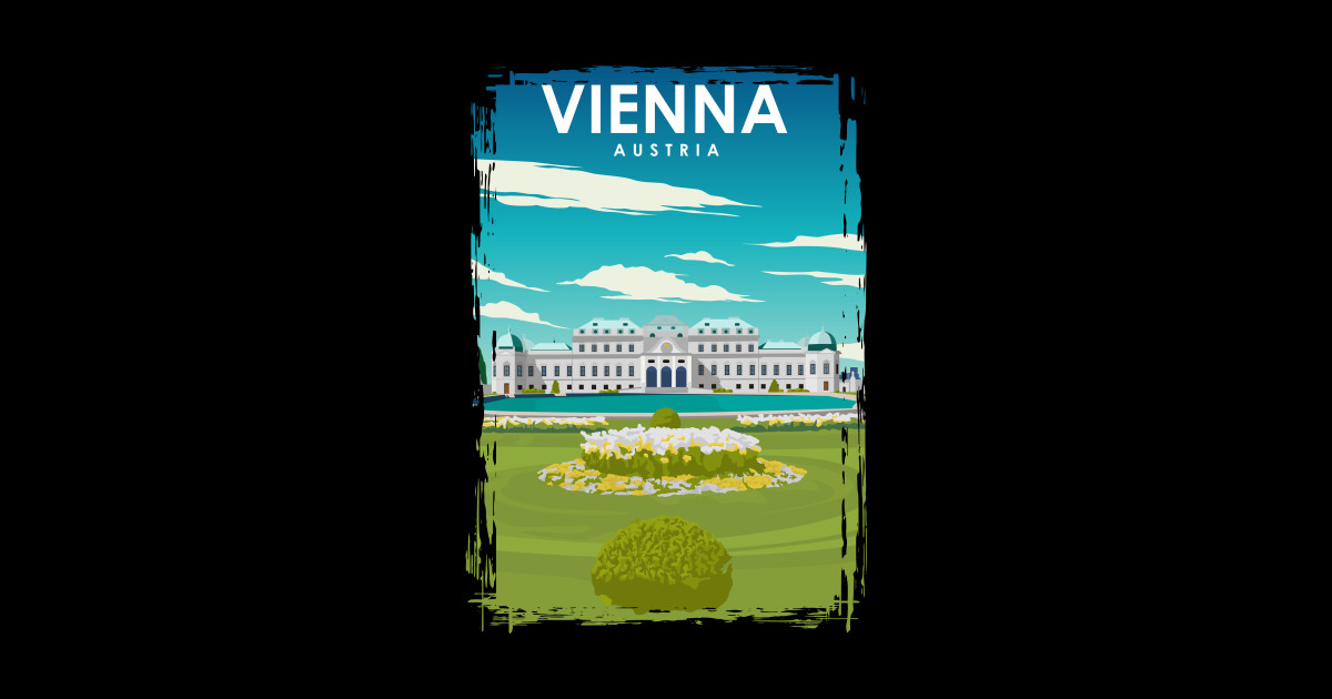Vienna Austria Vintage Minimal Retro Travel Poster - Vienna - Sticker ...