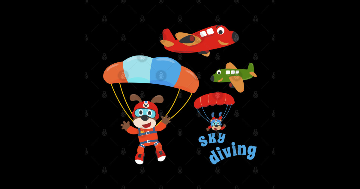 Vector illustration of a cute skydiver - Skydiving Theme Party ...