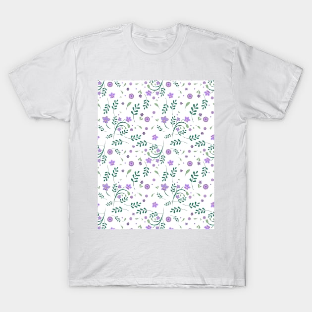 purple flower pattern - Flowers Illustration - T-Shirt | TeePublic