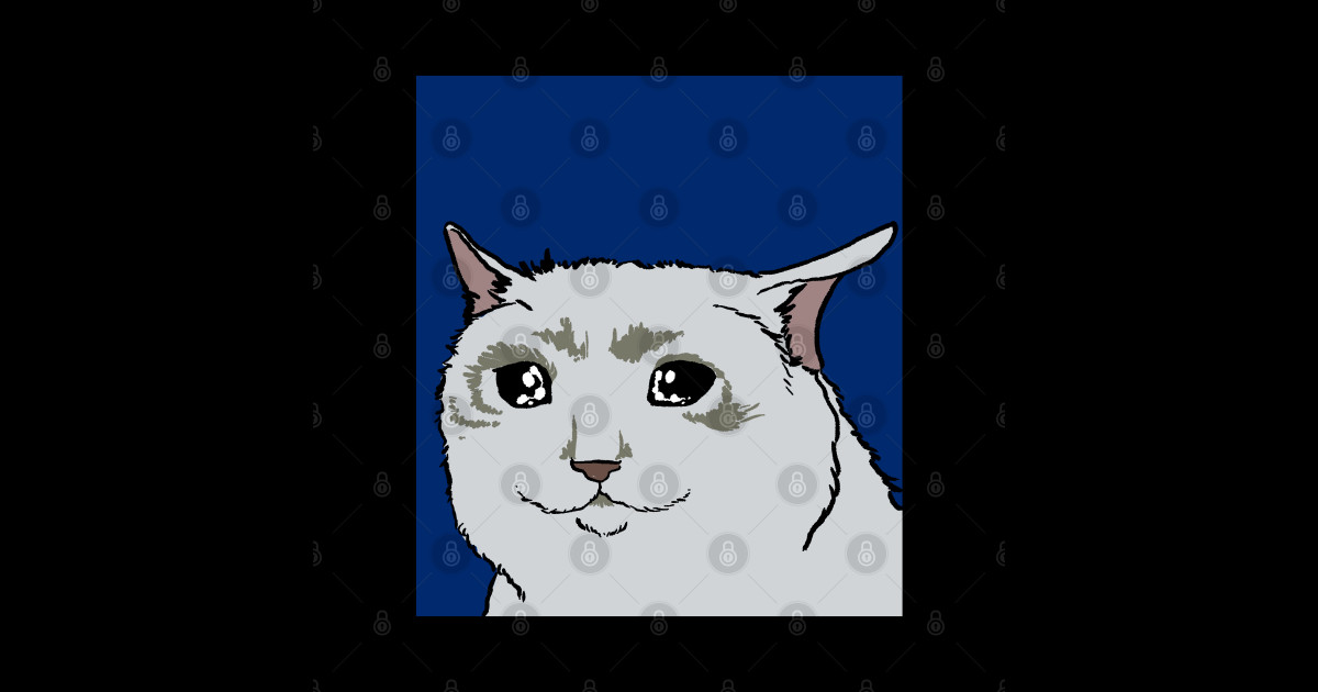 Unhappy Cat Meme - Crying Cat Meme - Sticker | TeePublic