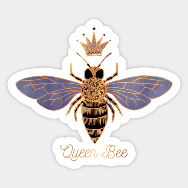 Queen Bee - Bee - Sticker | TeePublic