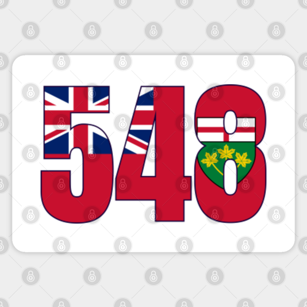 Ontario Area Code 548 - Ontario - Sticker | TeePublic