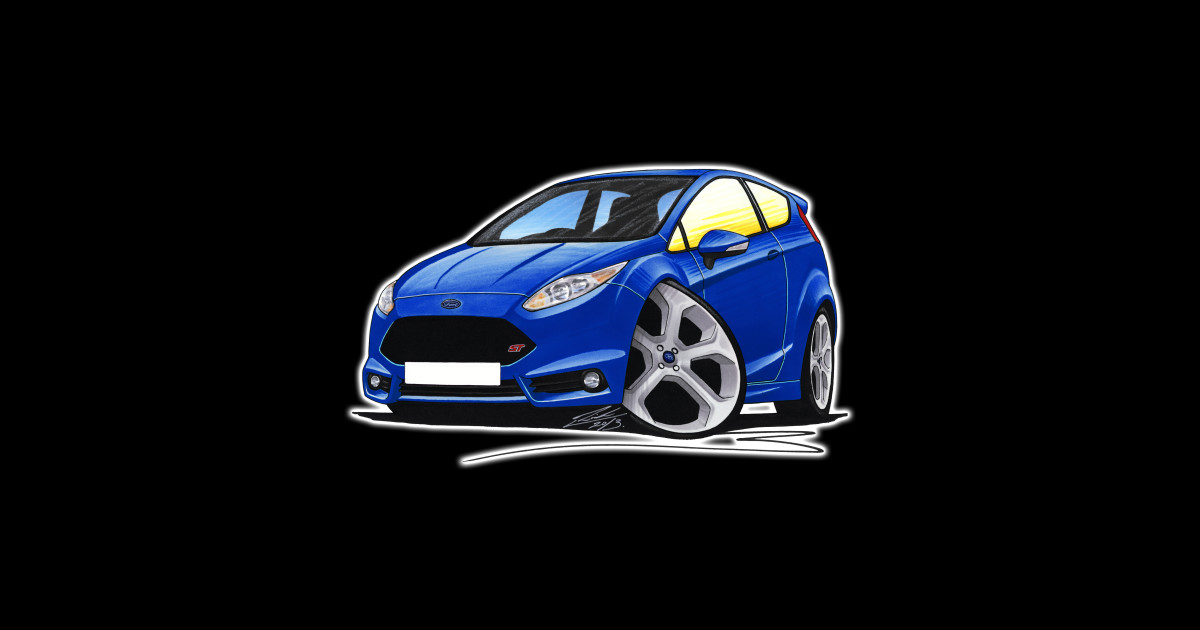 Ford Fiesta ST (Mk7) Caricature Car Art - Fiesta St - Pin | TeePublic