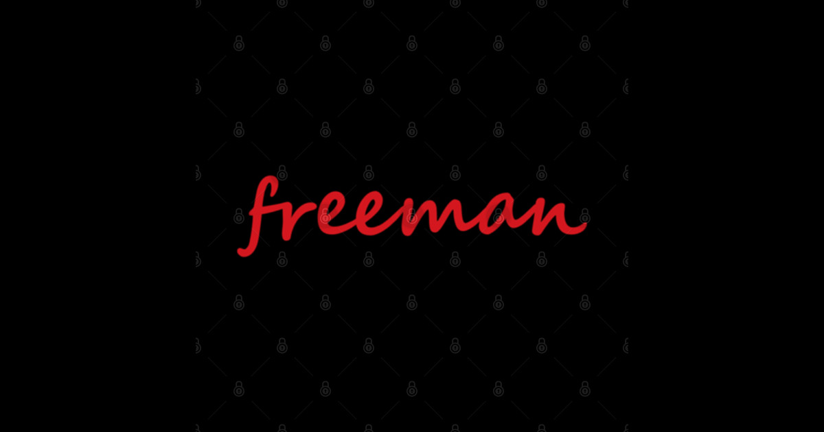 Freeman Handwritten Typography Design in Red - Freeman - Sticker ...