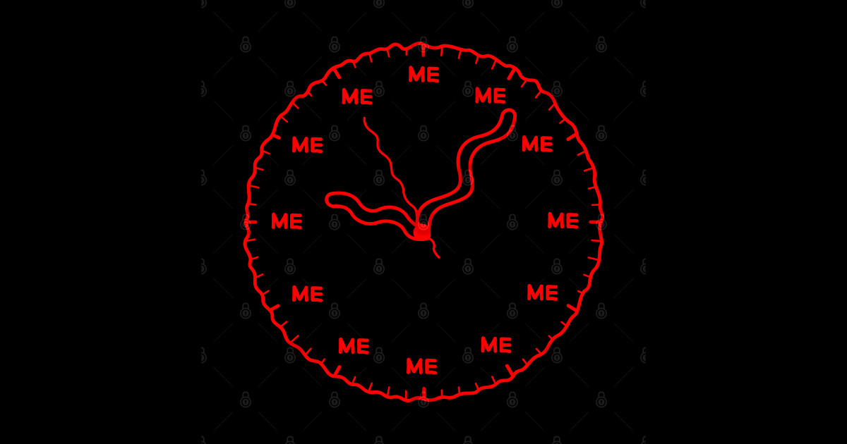 Me O'Clock Red Front Back - Me - Sticker | TeePublic