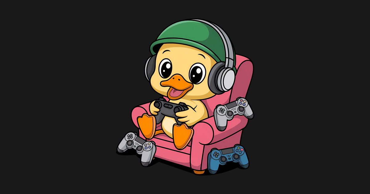 Angry Gamer Duck With Headset And Controller - Headset And Controller ...