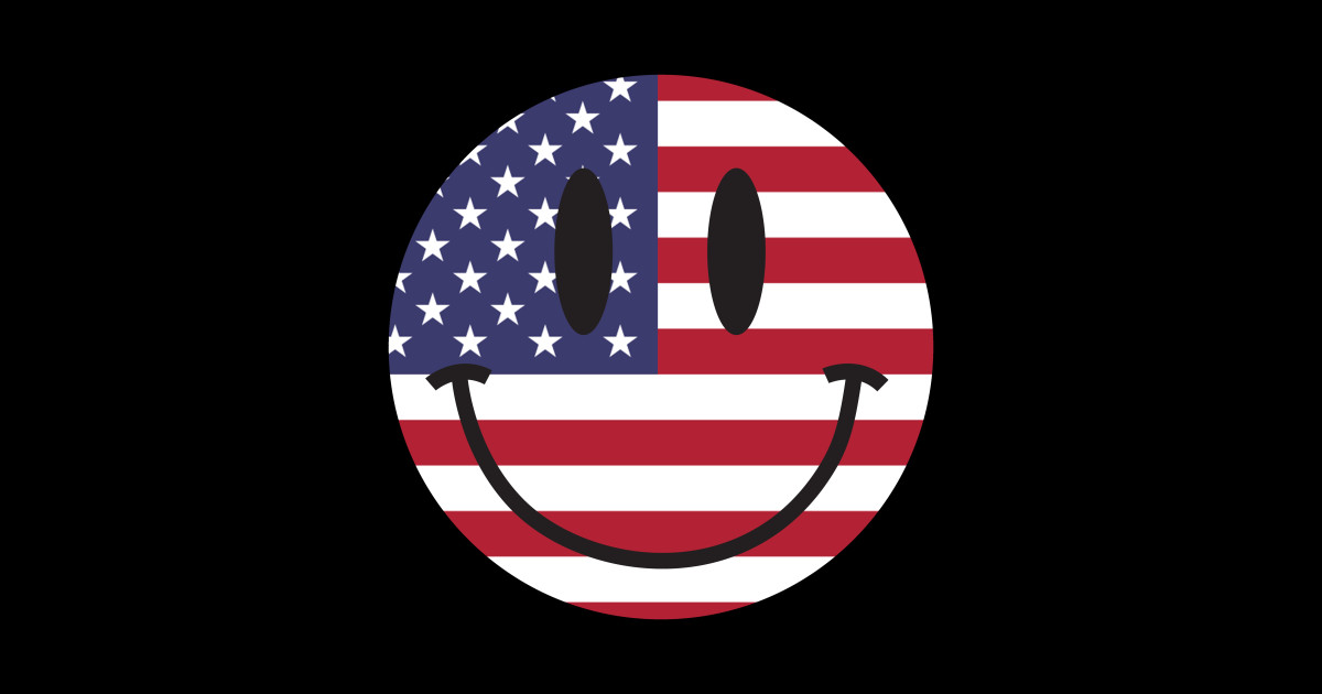 US Flag Smiley Face - Smiley Face - Sticker | TeePublic