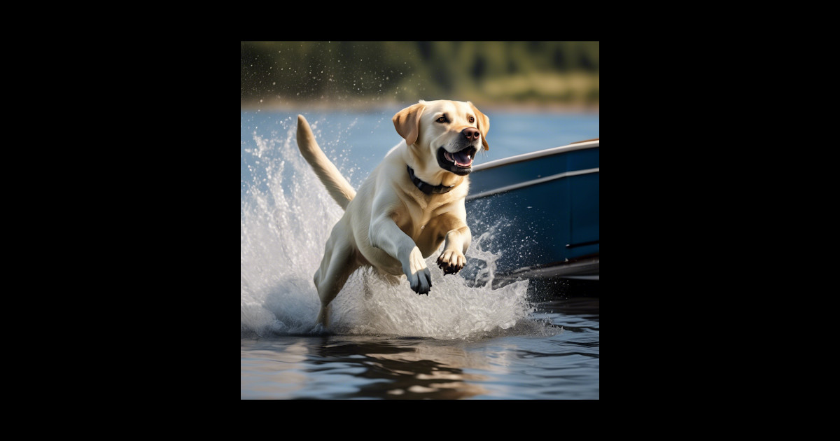 Yellow Lab Running in Water - Yellow Lab - Sticker | TeePublic