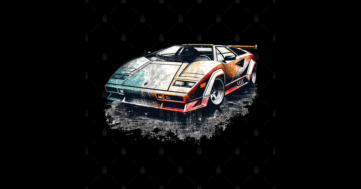 Lamborghini Countach - Lamborghini Countach - Sticker | TeePublic