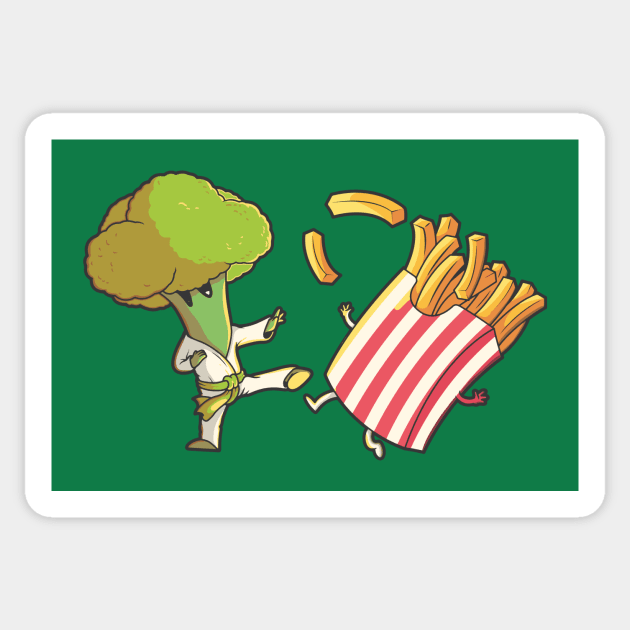 Every Broccoli Was Kung Fu Fighting - Food Fight - Sticker | TeePublic