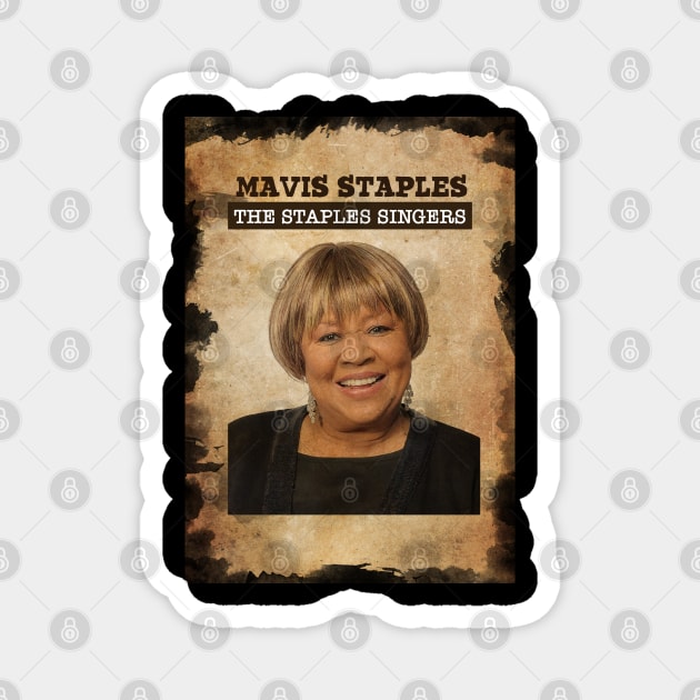 Vintage Old Paper 80s Style Mavis Staples - Mavis Staples - Magnet ...