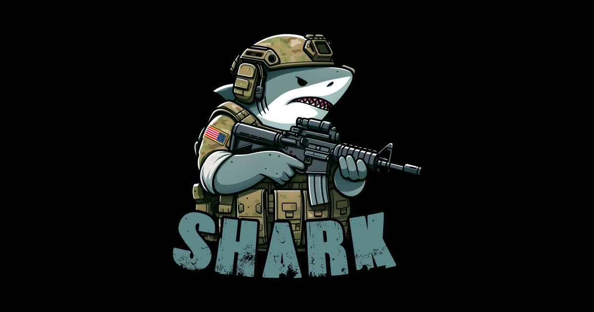 Tactical Shark - Shark - Posters and Art Prints | TeePublic