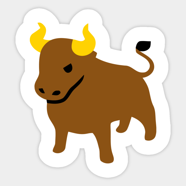 Brown Bull Icon Emoticon - Emoji - Sticker | TeePublic