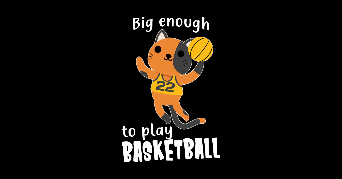 Basketball Cat Funny Kids Sport Animals - Children - Sticker | TeePublic