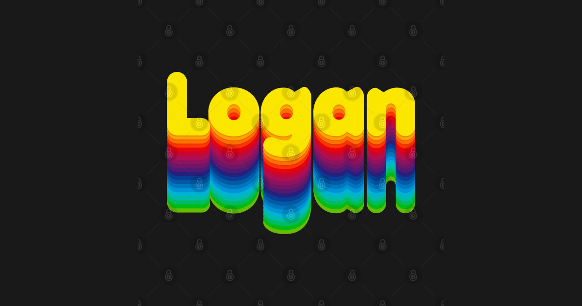 Rainbow Layers Logan Name Label - Rainbow Layers Logan Name Label - T ...