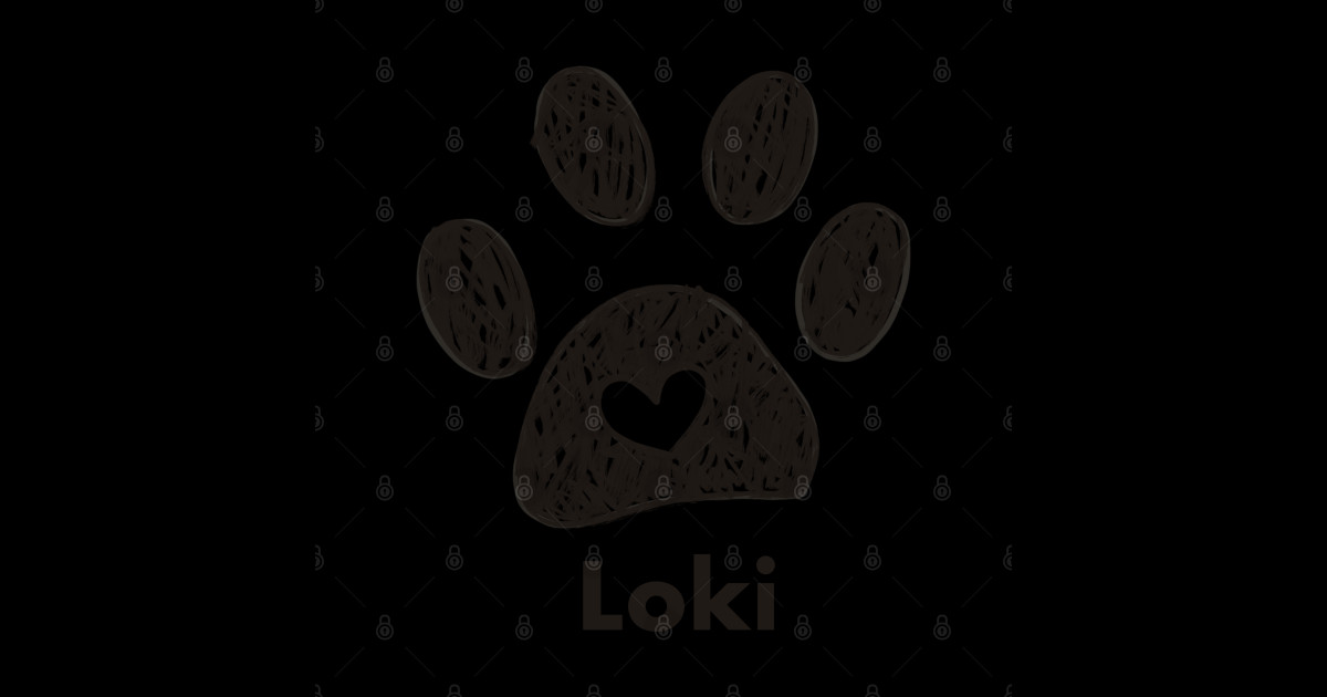 Loki name made of hand drawn paw prints - Loki Name Made Of Hand Drawn ...