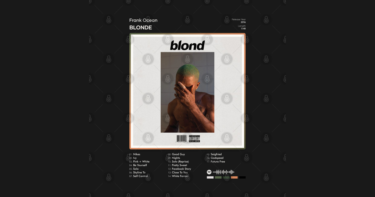 Frank Ocean - Blonde Tracklist Album - Frank Ocean - T-Shirt | TeePublic