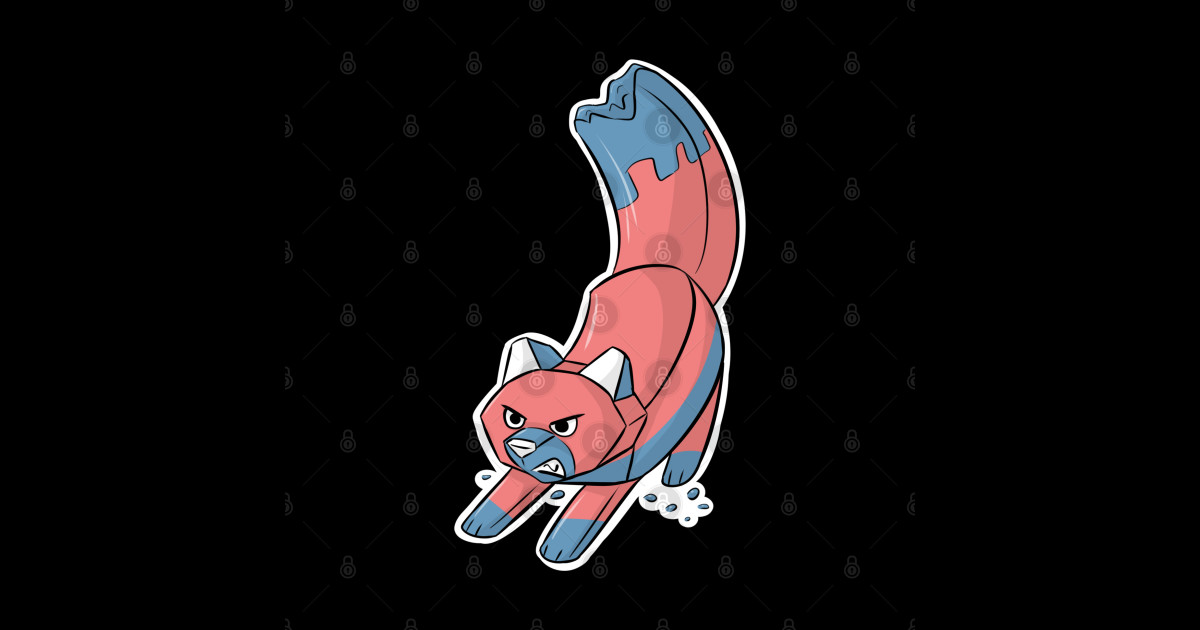 Angry Eraser Fox - Fox - Sticker | TeePublic