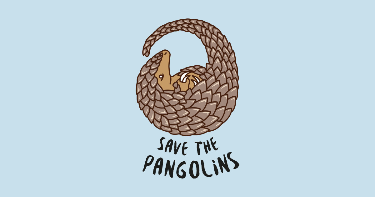 Save the Pangolins - Curled Up Pangolin - Save Pangolins - T-Shirt | TeePublic