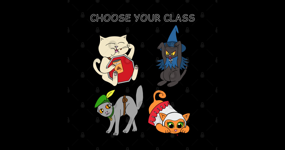 Choose Your Cat Class - Choose Your Class - Sticker | TeePublic