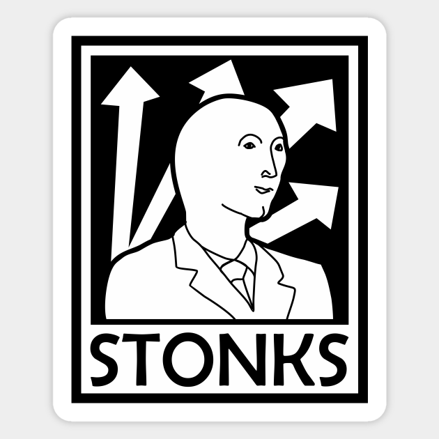 Stock Stickers Stonks Go Up Stonks Decal Meme Stickers Stonks Meme Meme ...
