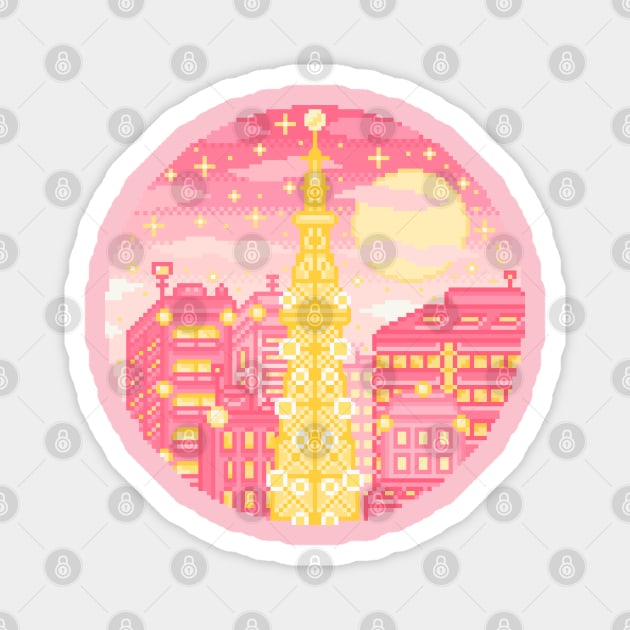 Tokyo Tower Pixel Art - Japan - Magnet | TeePublic