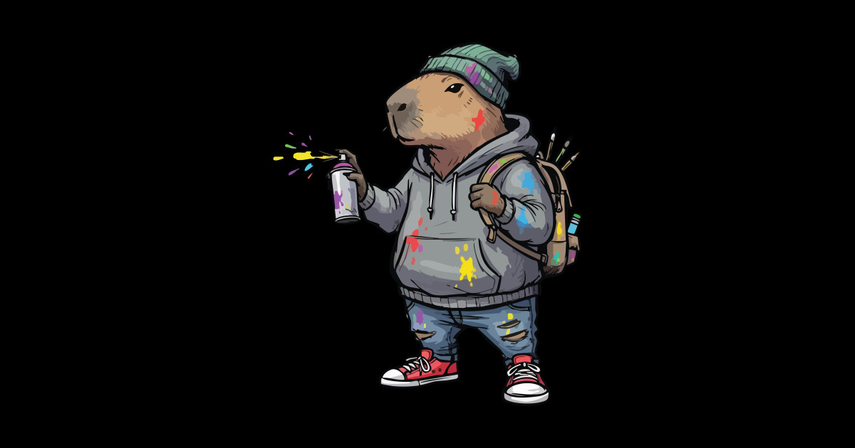 Capybara Street Artist - Graffiti Rodent - Capybara - Sticker | TeePublic
