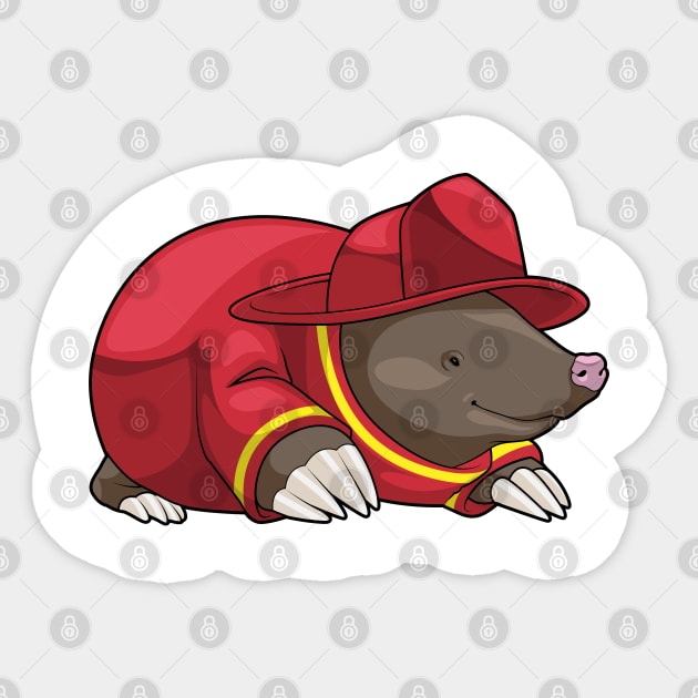 Mole Firefighter Fire department - Fire Department - Sticker | TeePublic