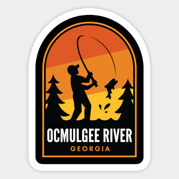 Ocmulgee River Georgia Fishing - Ocmulgee River - Sticker | TeePublic