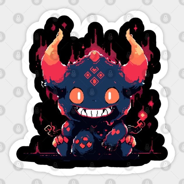 pixel demon - anime style - Demon - Sticker | TeePublic