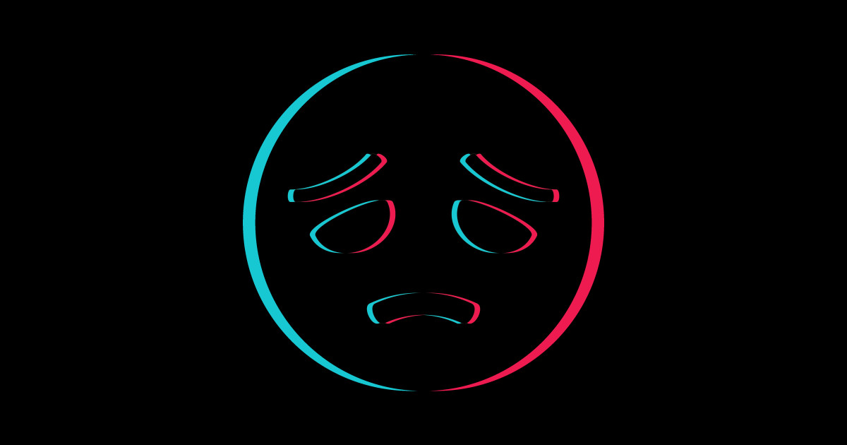 TikTok sad depressed emoji smiley Black - Tiktok Tik Tok - Sticker ...