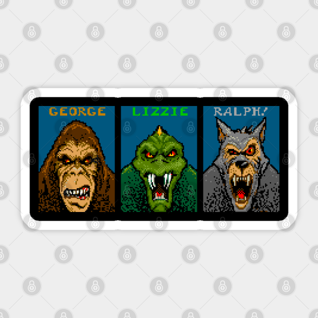 George Lizzie Ralph - Rampage - Sticker | TeePublic