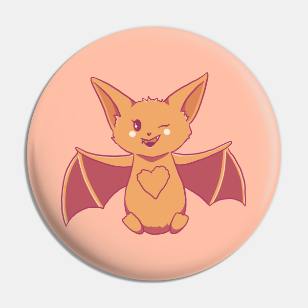 Orange Bat - Halloween Bat - Pin | TeePublic