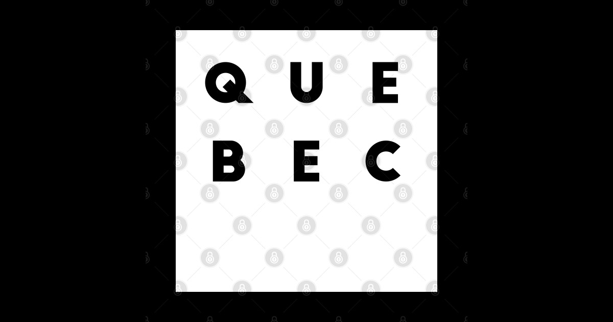 Quebec | White square, black letters | Canada - Quebec - Sticker ...