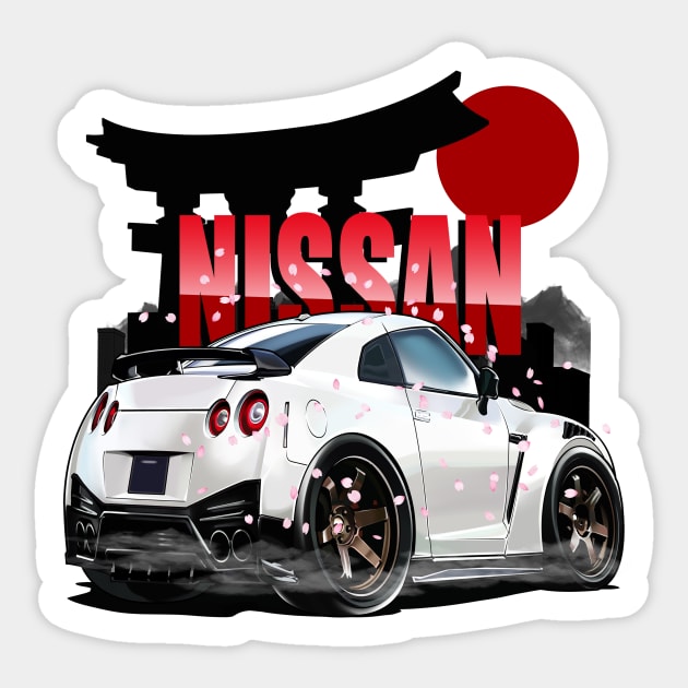 Nissan GTR R35 - Cars - Sticker | TeePublic