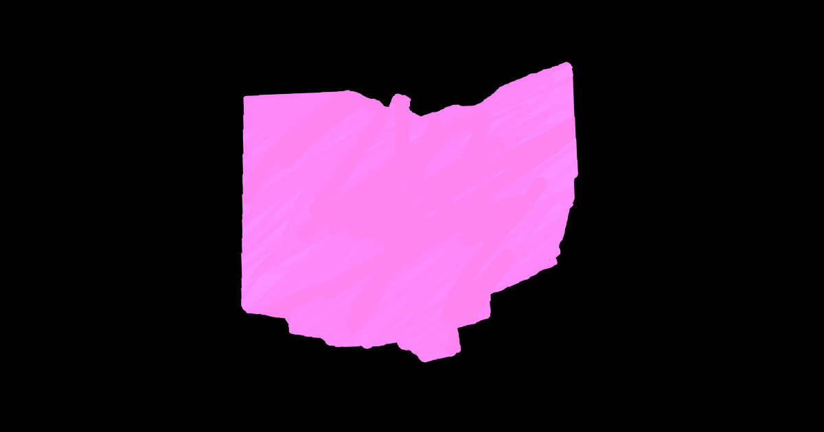 Pink Ohio Outline - Pink Ohio Outline - Sticker | TeePublic